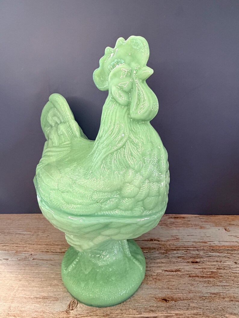 Jadeite Rooster Candy Dish - Etsy