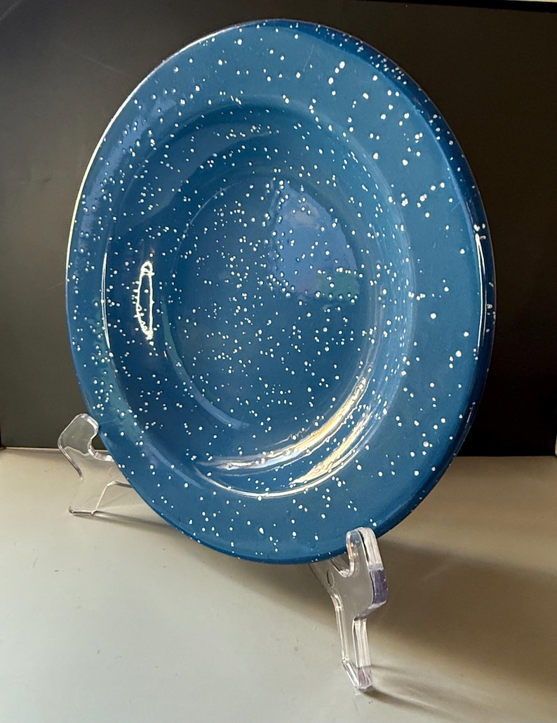 Blue Speckled Enamelware 8 Piece Dishware Set - Etsy