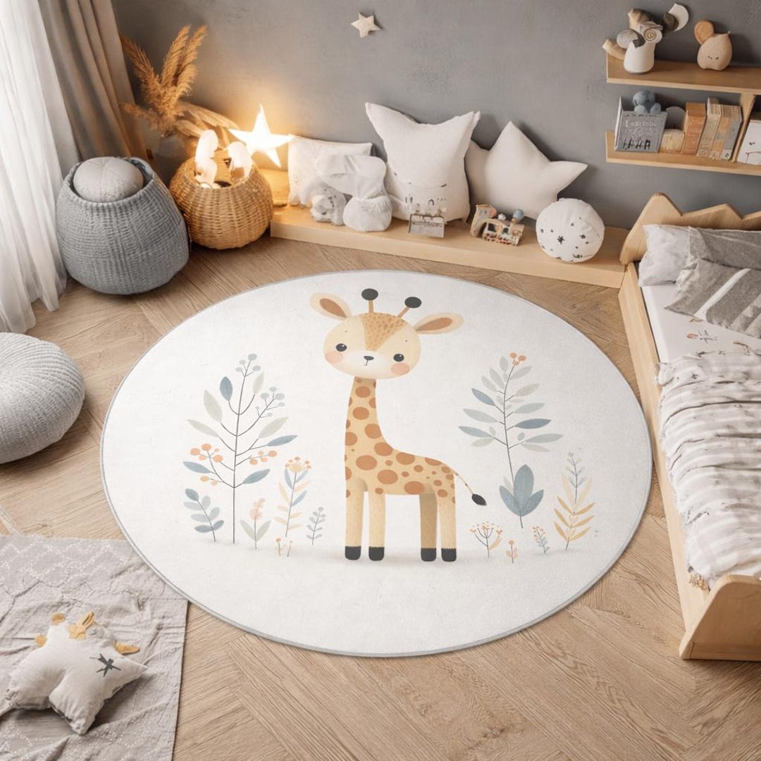 Giraffe Nursery Area Rug, Animal Design for Baby and Kids Decor - Etsy
