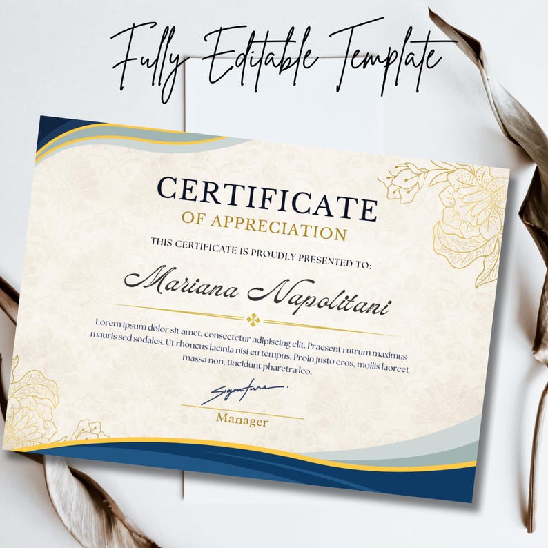 Editable Certificate of Appreciation Template | Editable Appreciation ...