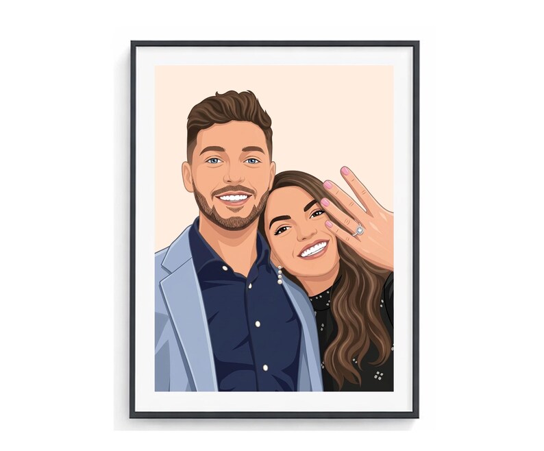 Couple Portrait, Faceless Portrait, Personalized Gift for Her, Digital ...