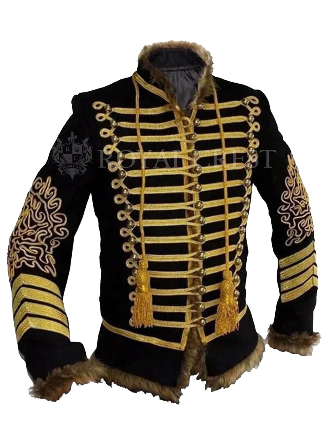 Custom Made Hussar Jacket: Black Wool, Gold Braiding, Military Tunic - Etsy