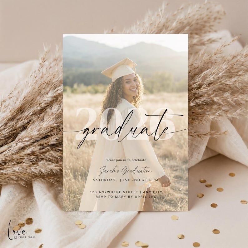 Editable Graduation Announcement, Senior Grad Party Invitation, Photo ...