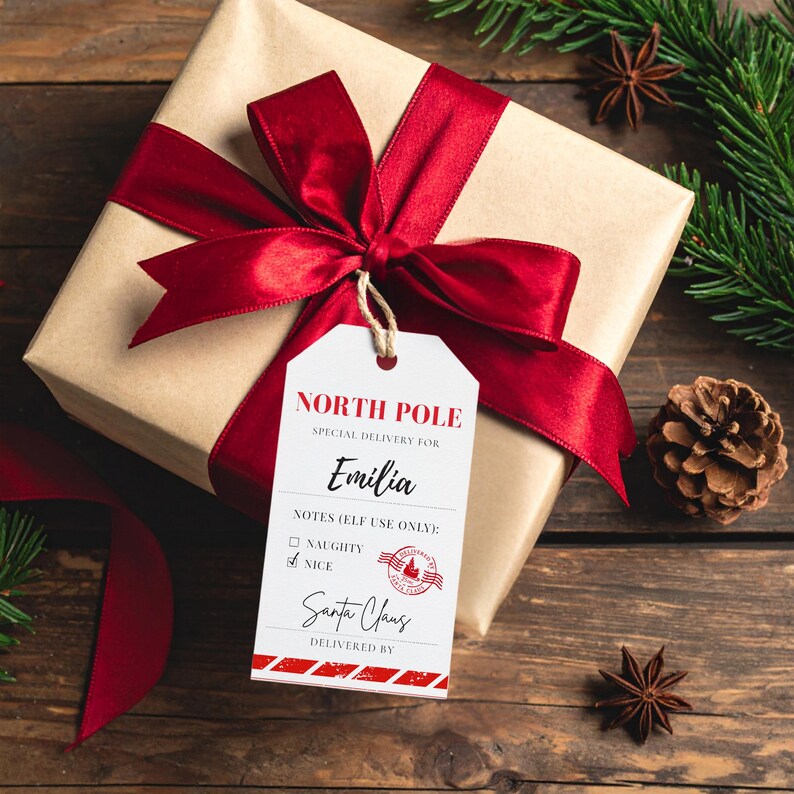Editable Christmas Tags - North Pole Delivery Template - Printable ...