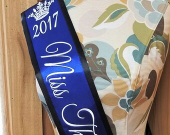 Satin Printed prom Queen Sash for Homecoming - Etsy