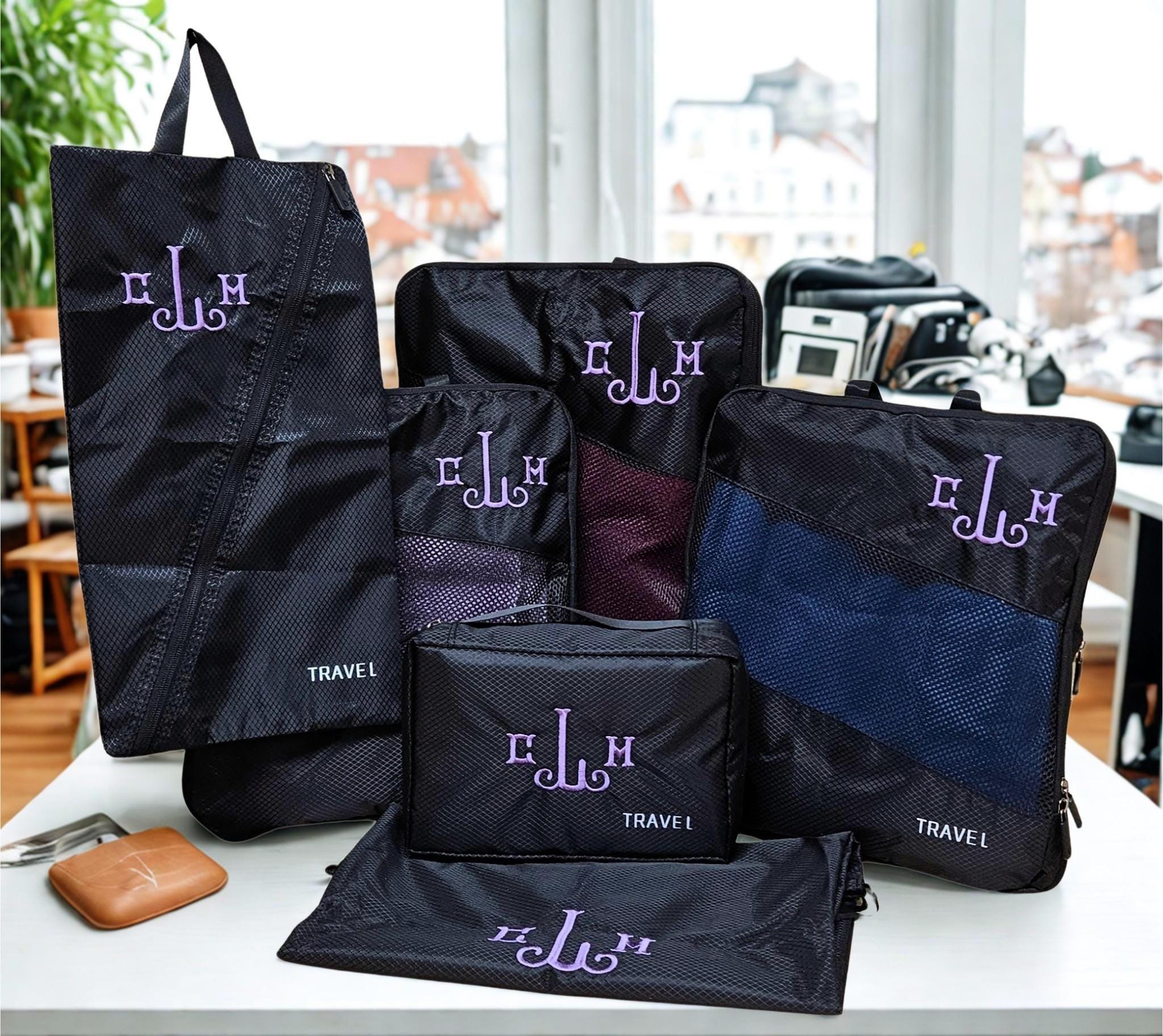 Personalized Packing Cubes - 6 Pieces Custom Monogram Organizers - Etsy