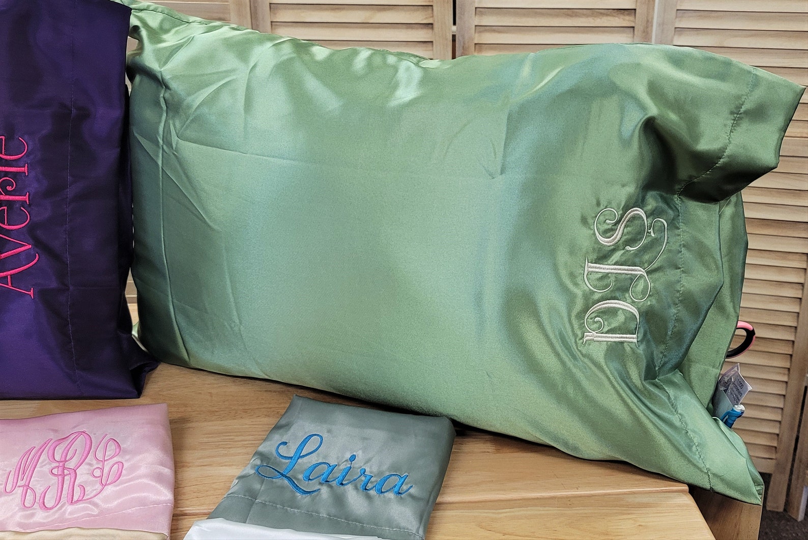 Personalized Pillowcase Satin Pillowcase Embroidered | Etsy