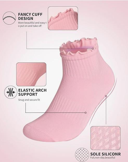 Monogrammed Ruffle Socks: Non-slip Grip, Personalized Crew Socks - Etsy