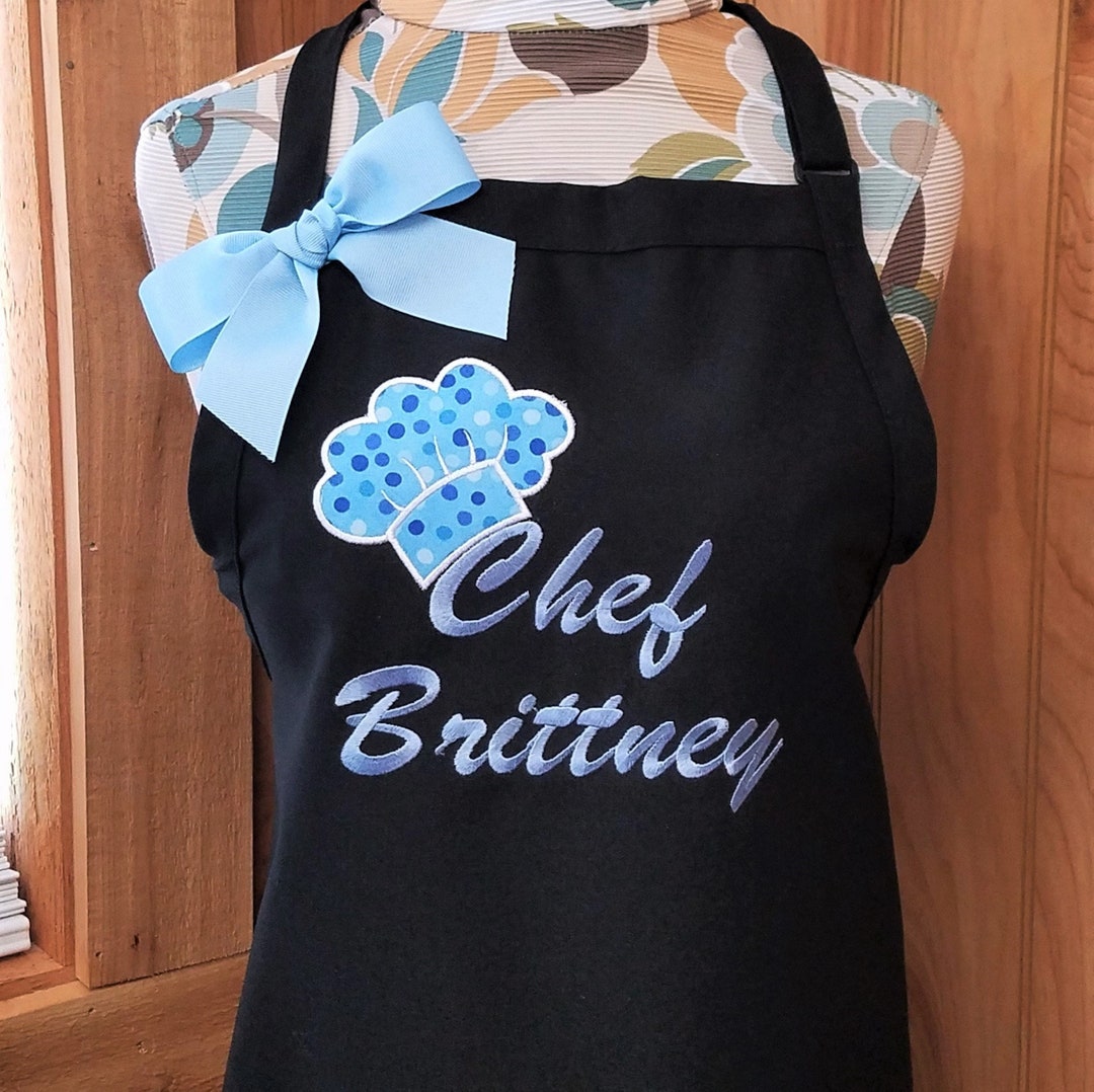 Personalized Apron, Chef Hat Apron, Double Pocket Apron, Monogrammed ...