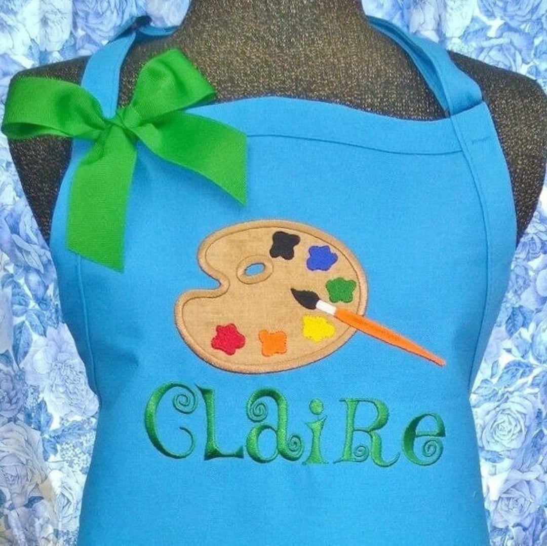Personalized Art Apron, Paint Palette Applique, Teacher Gift - Etsy