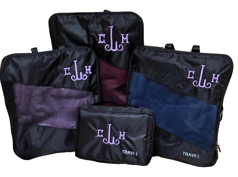 Personalized Packing Cubes - 6 Pieces Custom Monogram Organizers - Etsy