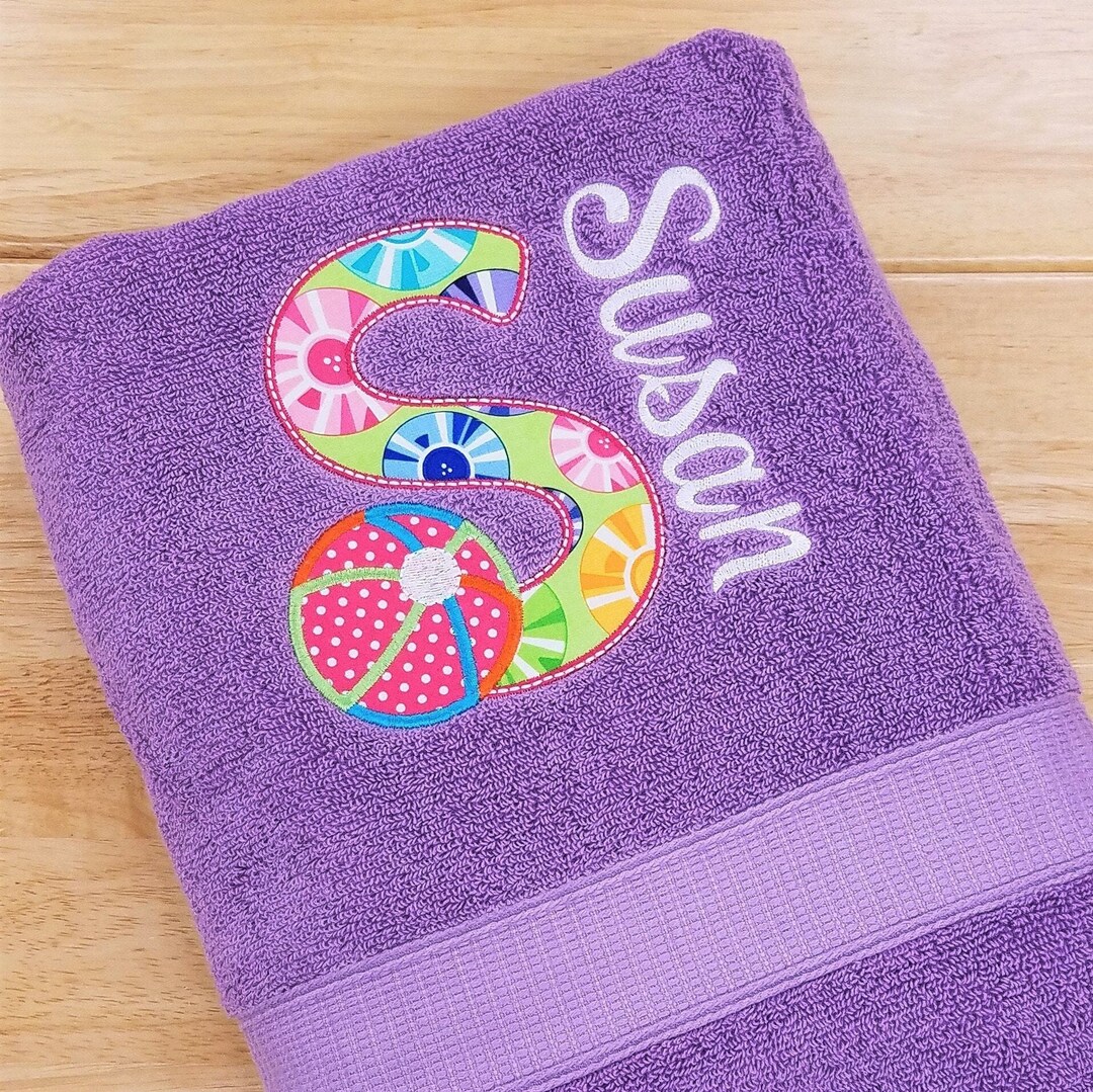 Personalized Towel, Kid's Bath Towel, Monogrammed Towel, Personalized ...