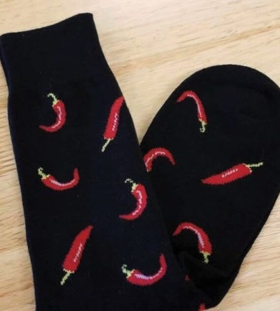 Men Socks Personalized Socks Chili Pepper Socks Novelty | Etsy