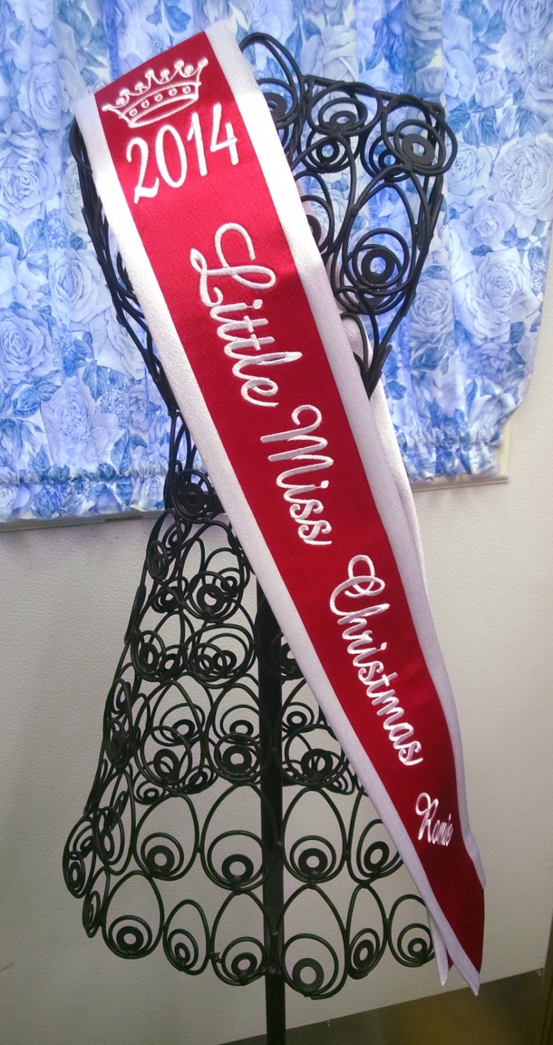 Personalized Pageant Sash: Custom Embroidered Satin Sash - Etsy