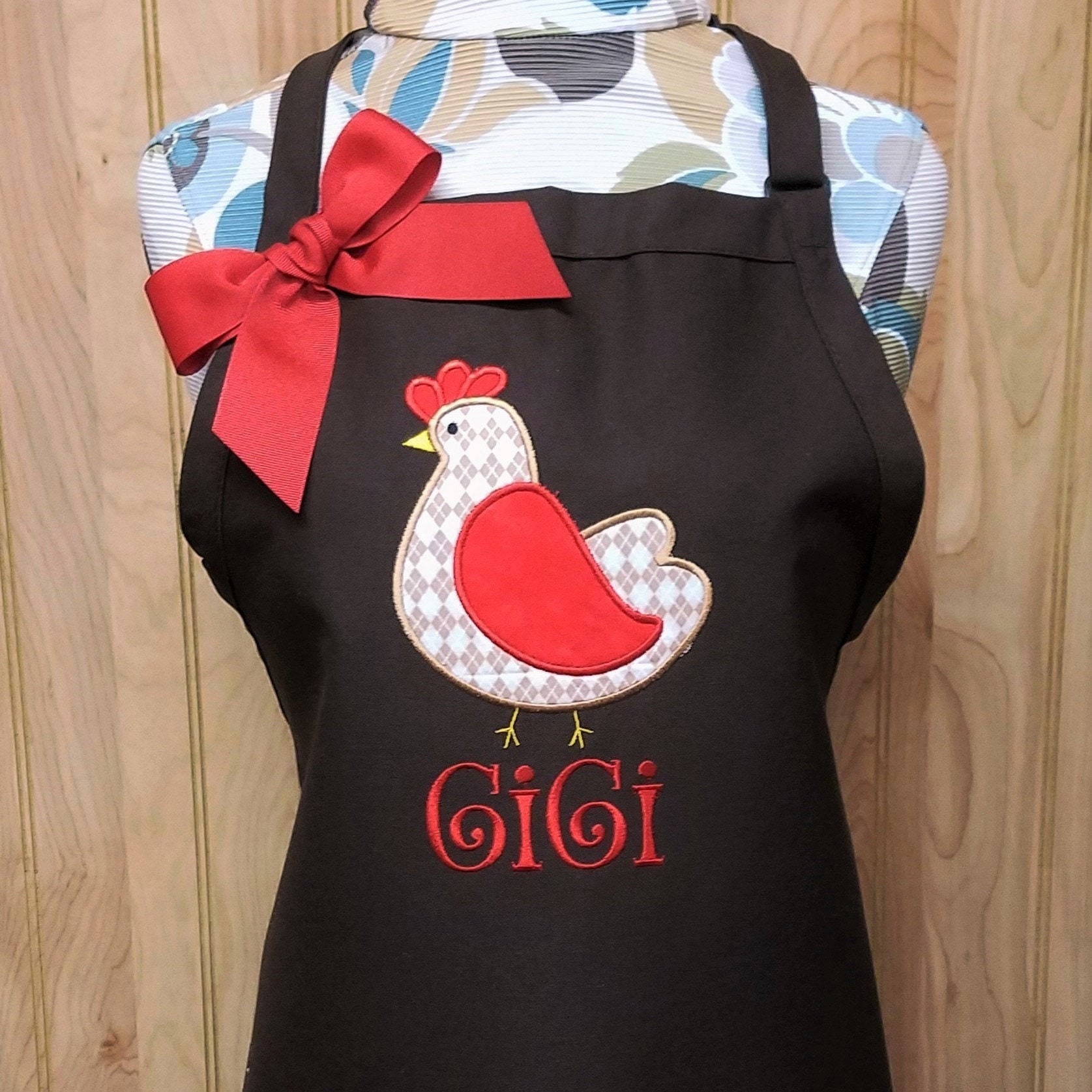 Personalized Apron Kitchen Apron Monogrammed Apron Chicken | Etsy