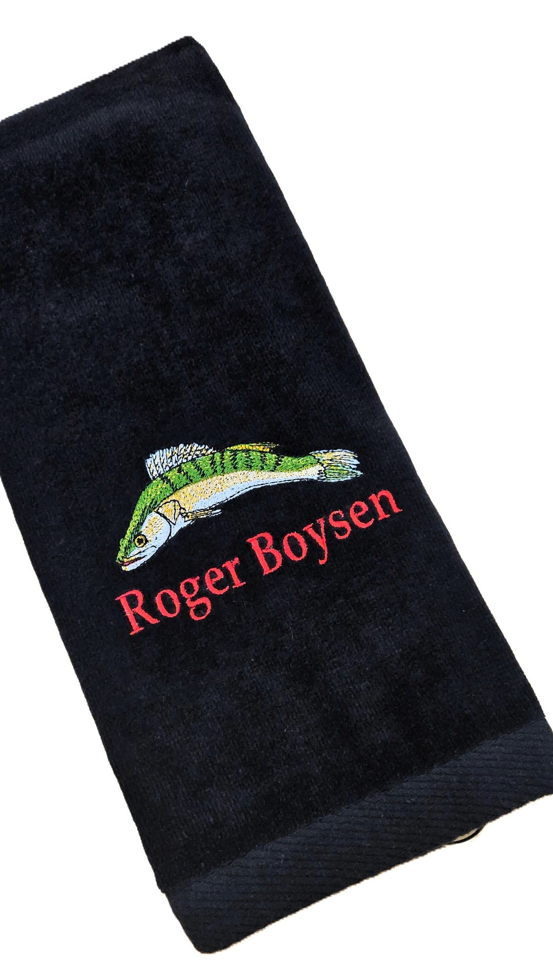 Embroidered Walleye Fish Towel: Personalized Fishing Gift - Etsy