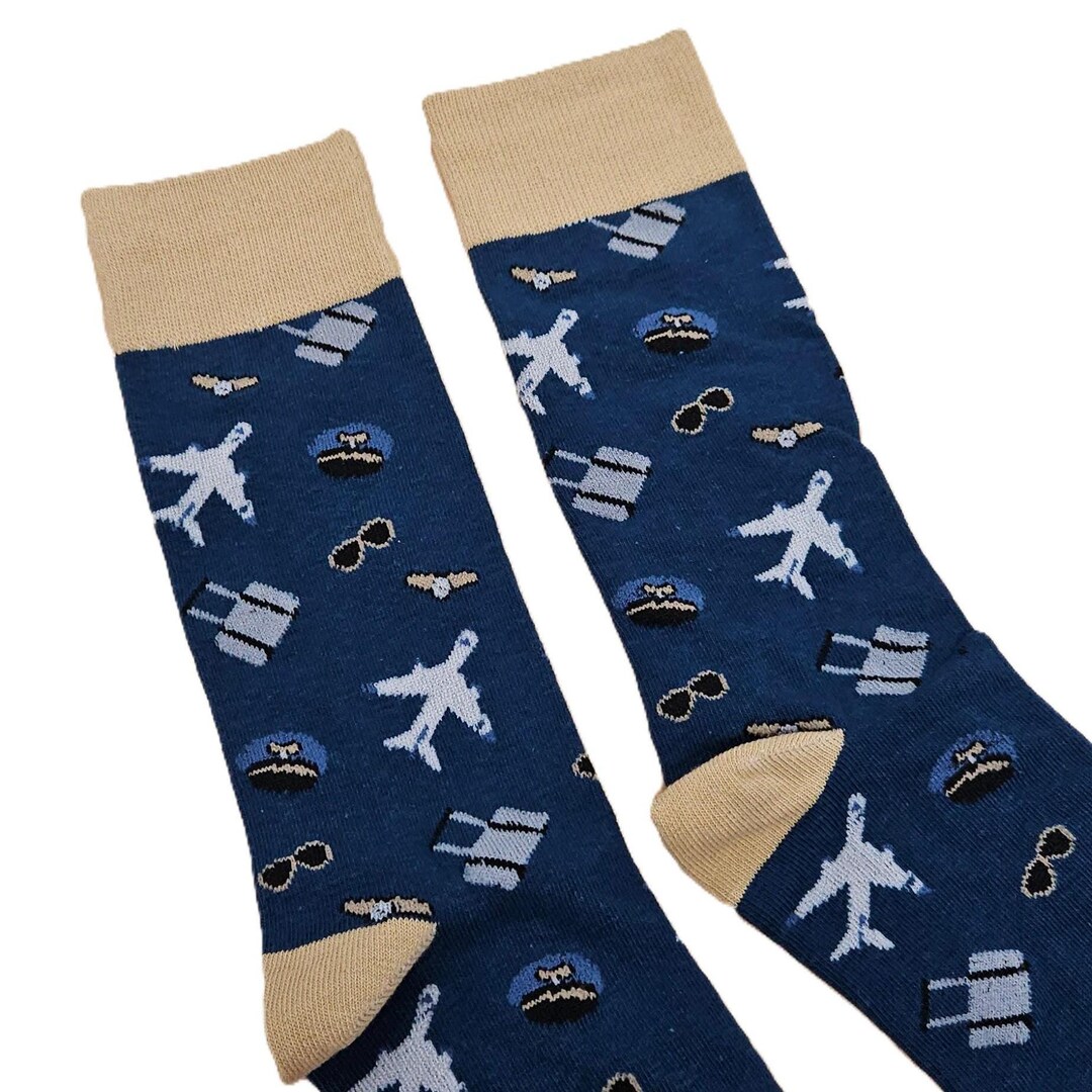 Personalized Men's Socks, Airplane Novelty Socks, Embroidered Socks - Etsy