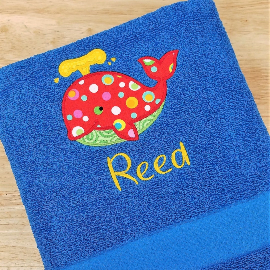 Bath Towel, Whale Beach Towel, Kids Towel, Personalized Towel - Etsy