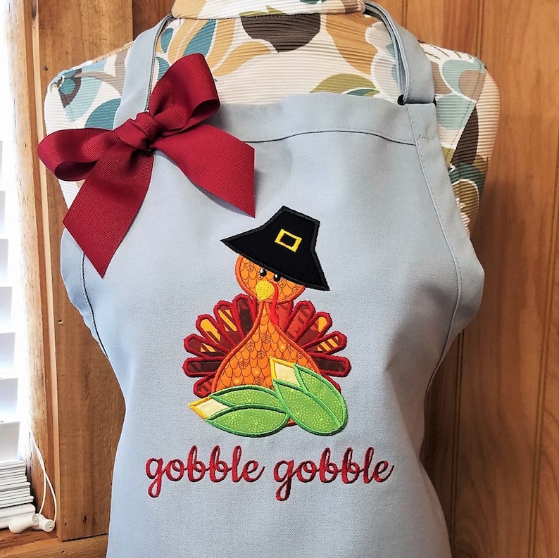 Personalized Turkey Apron, Embroidered Thanksgiving Hostess Gift - Etsy
