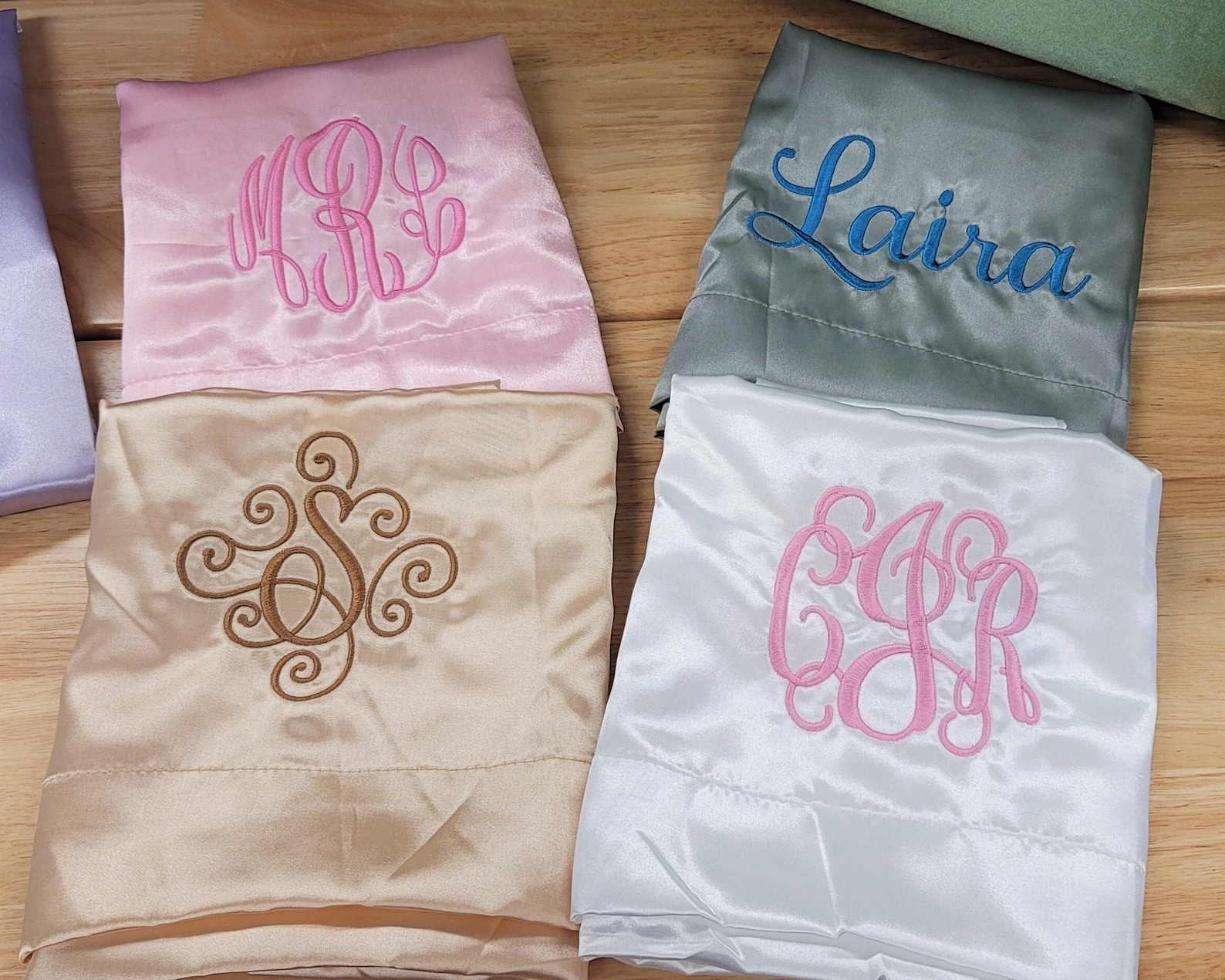 Personalized Pillowcase Satin Pillowcase Embroidered | Etsy