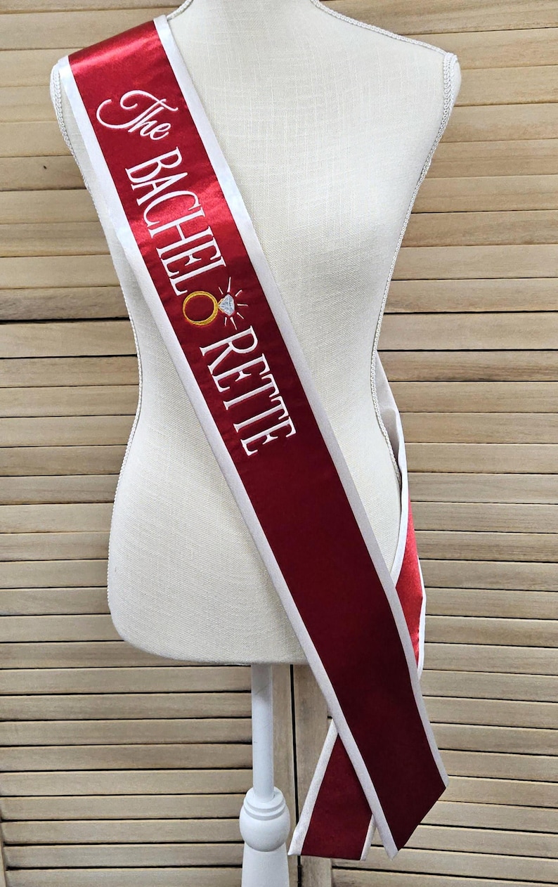 Bachelorette Sash, Embroidered Bride Sash, Custom Made - Etsy