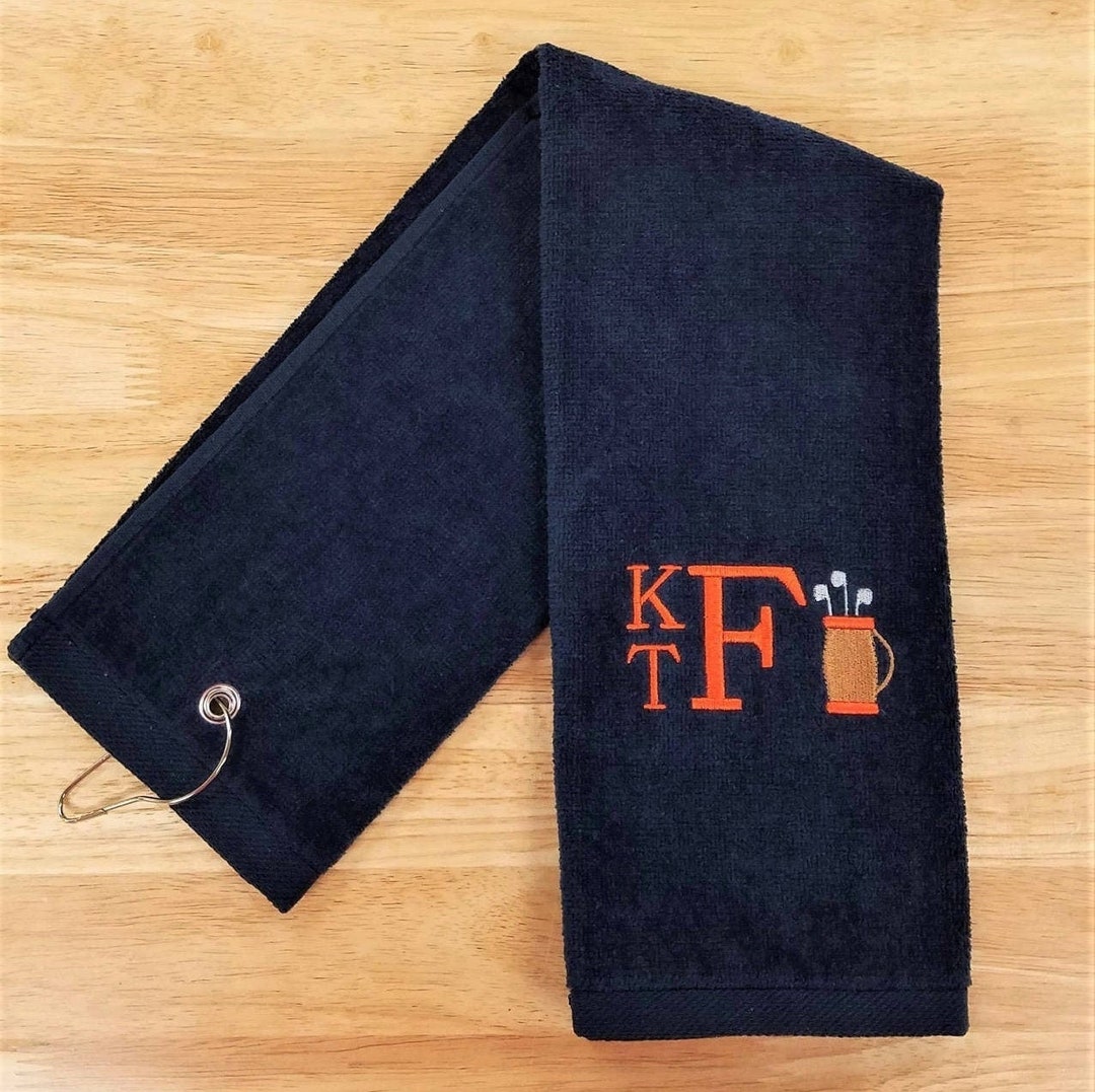 Monogram Golf Towel: Personalized Embroidered Terry Velour Gift - Etsy