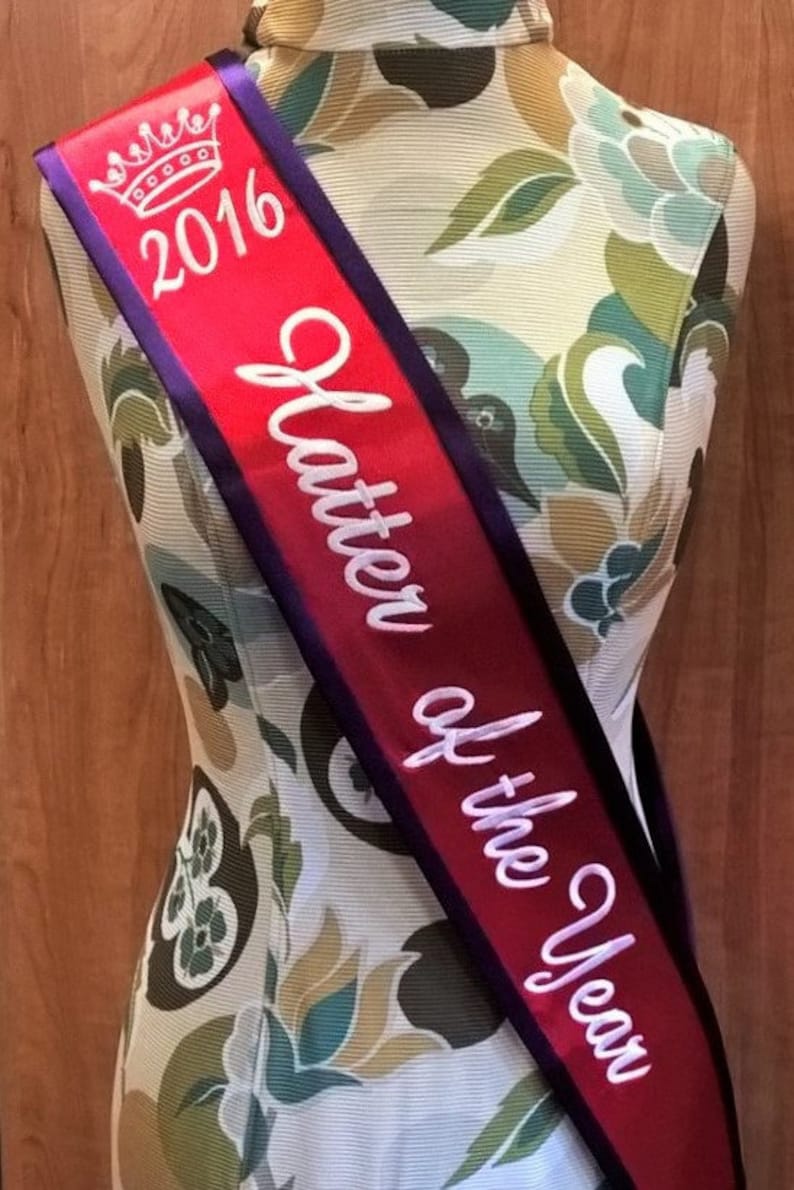 Red Hatter Sash Personalized Sash Pageant Sash Festival - Etsy