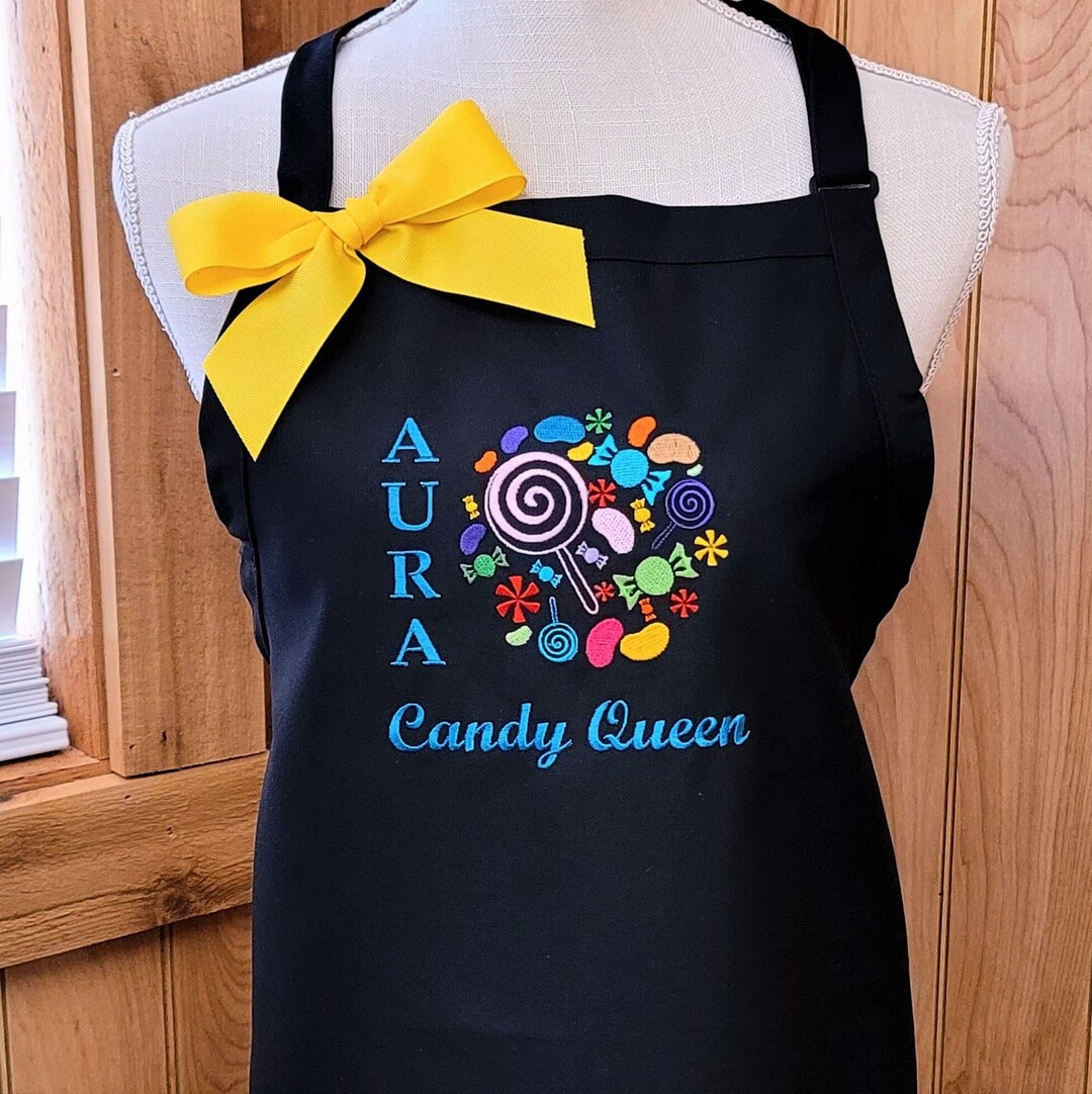 Personalized Apron, Candy Apron, Kitchen Apron, Women's Apron, Girl's ...
