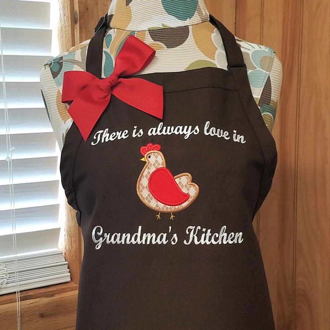 Personalized Chicken Applique Apron: Custom Kitchen Gift - Etsy