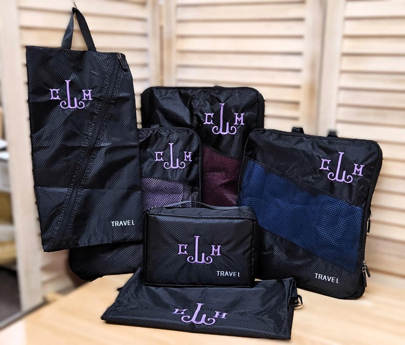 Personalized Packing Cubes - 6 Pieces Custom Monogram Organizers - Etsy