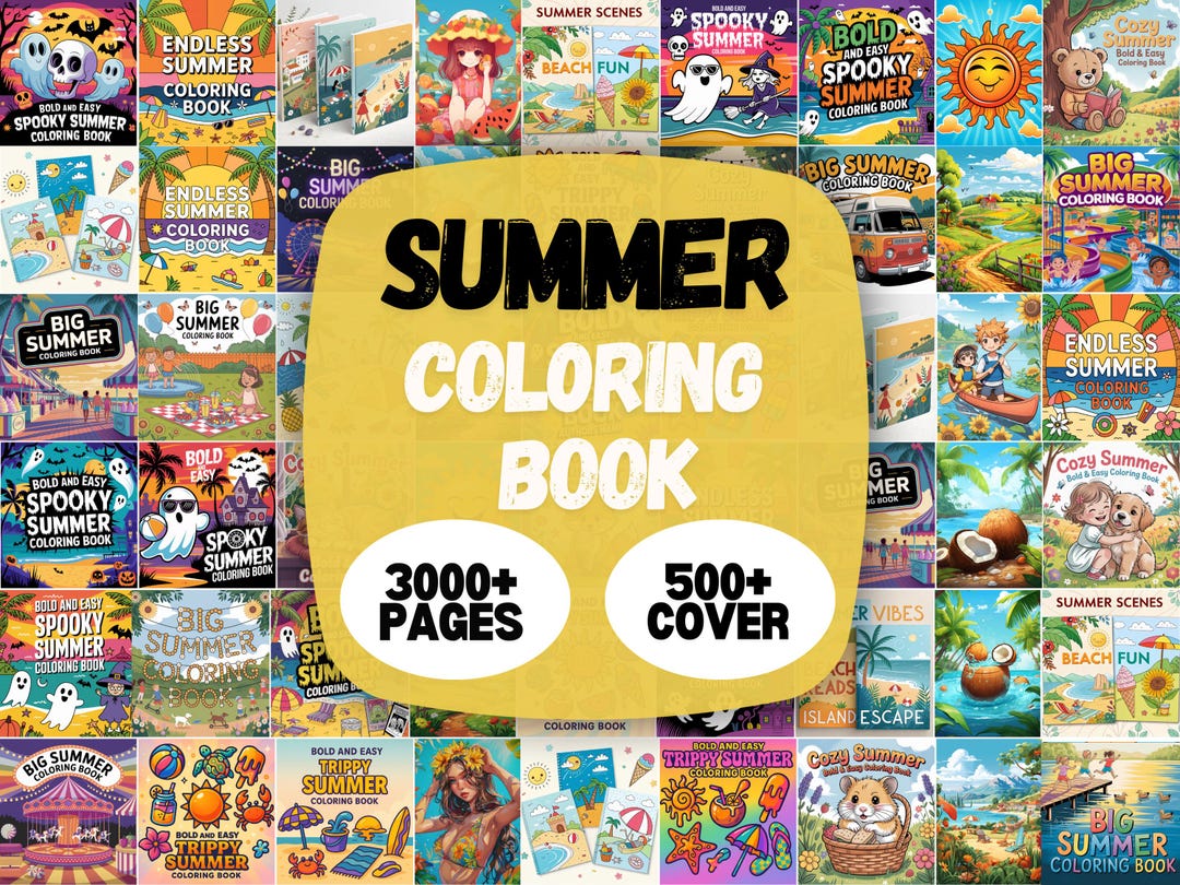 Summer Coloring Book Bundle | 3000+ Pages, 500+ Covers (digital ...