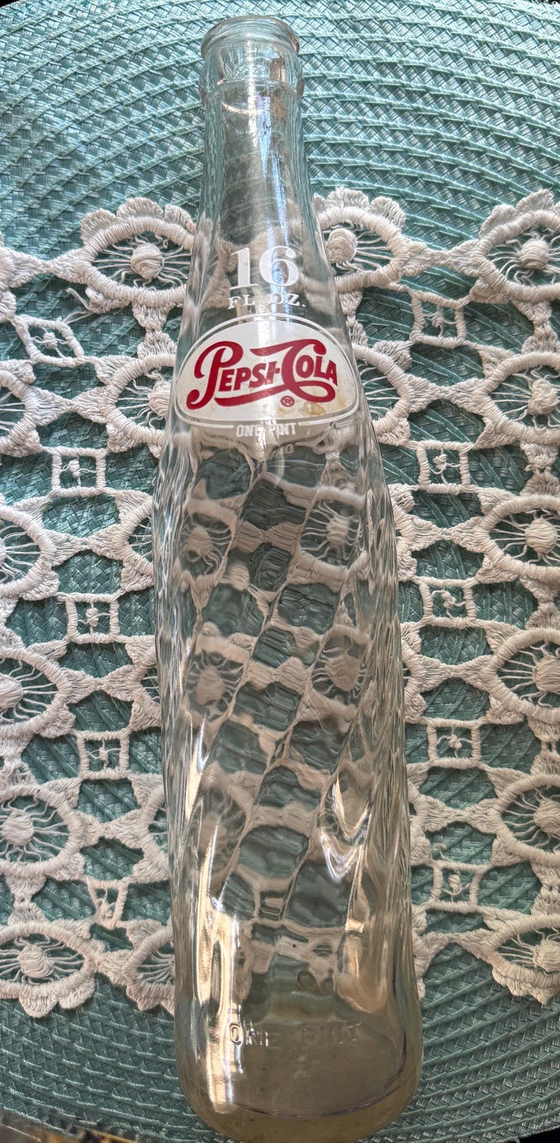 Vintage Pepsi Cola Bottle: Swirl Texture ACL Glass, 1960s Soda Pop - Etsy