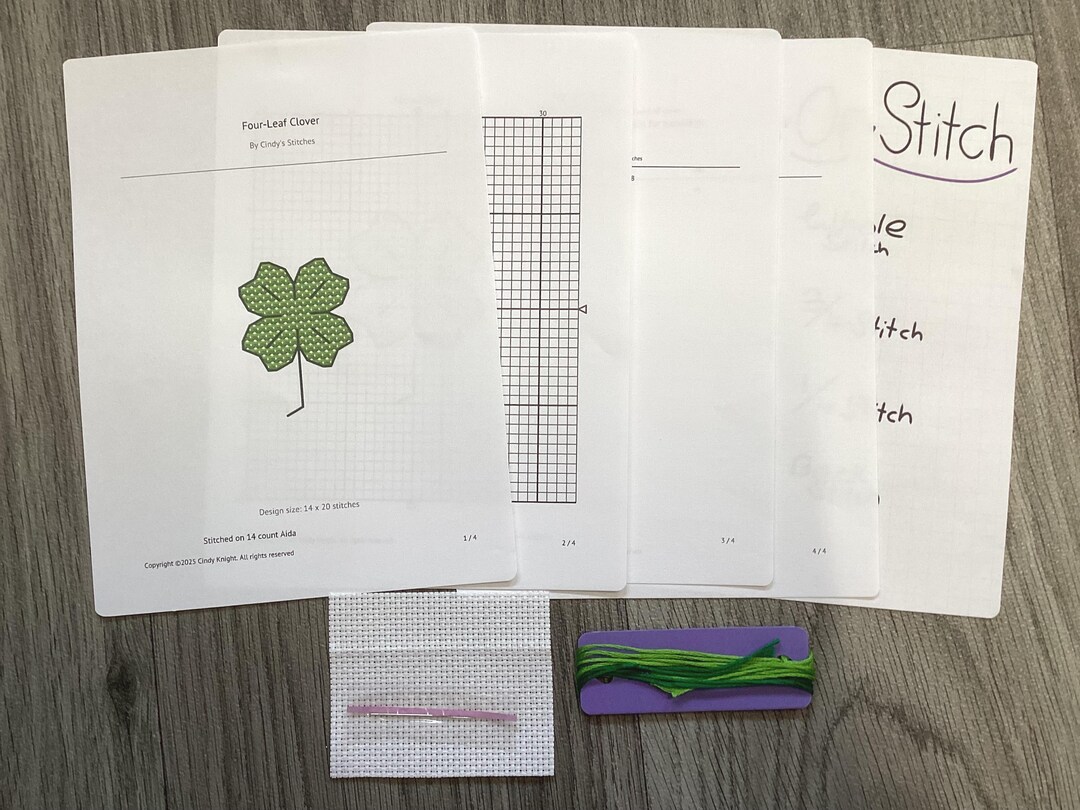 My Own Design Four-leaf Clover Cross Stitch Kit - Etsy