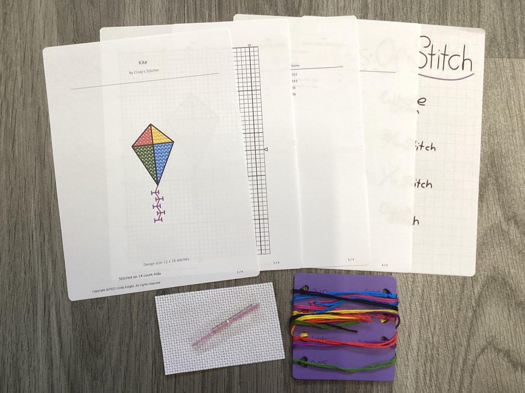 My Own Design Kite Cross Stitch Kit - Etsy