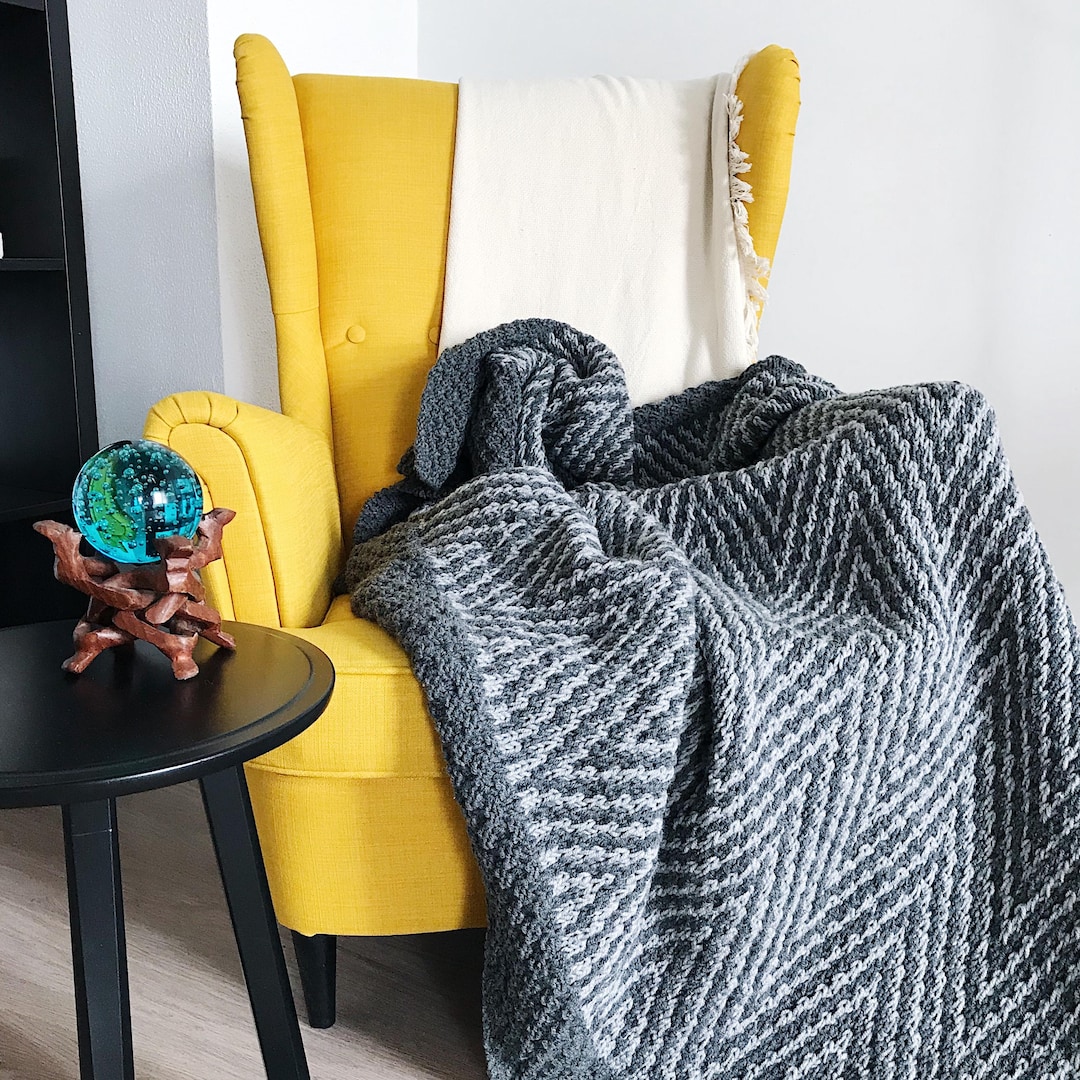 BERG - Textured Knit Blanket Pattern: Modern Hygge Home Decor (PDF ...
