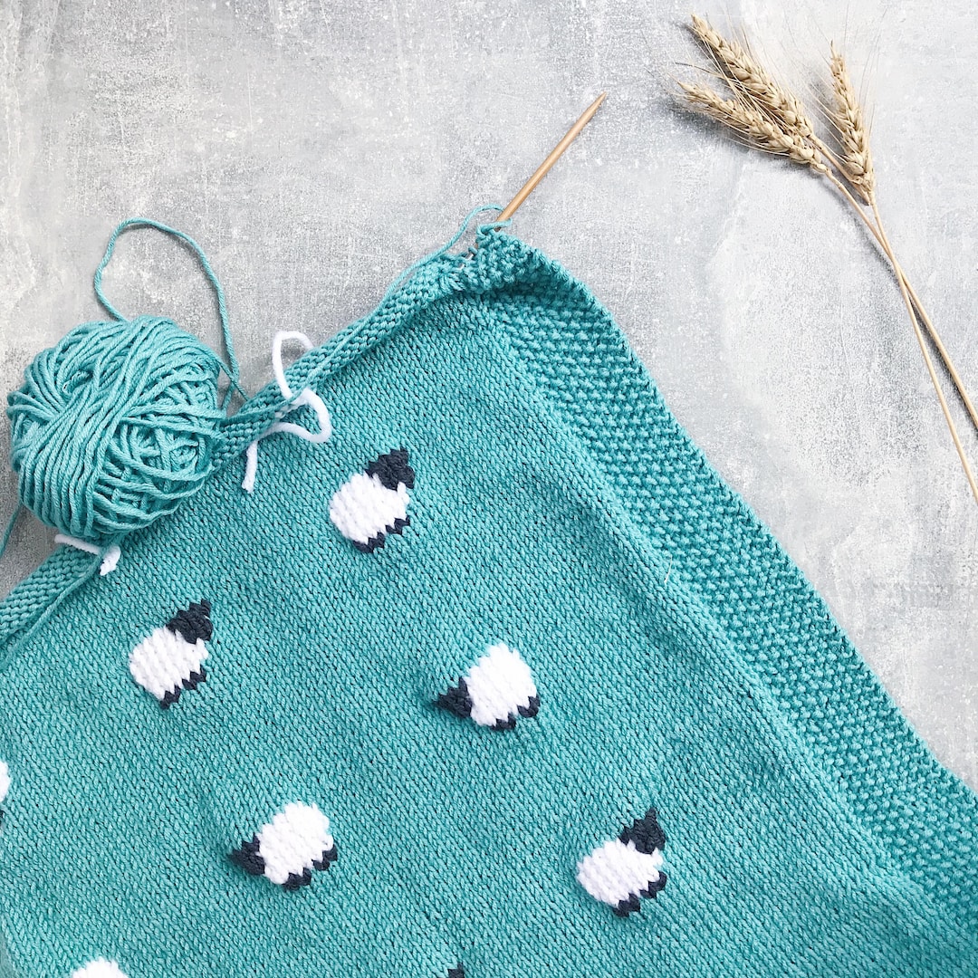 Sheep Baby Blanket Knitting Pattern: Easy Knit PDF (80x100 Cm) - Etsy
