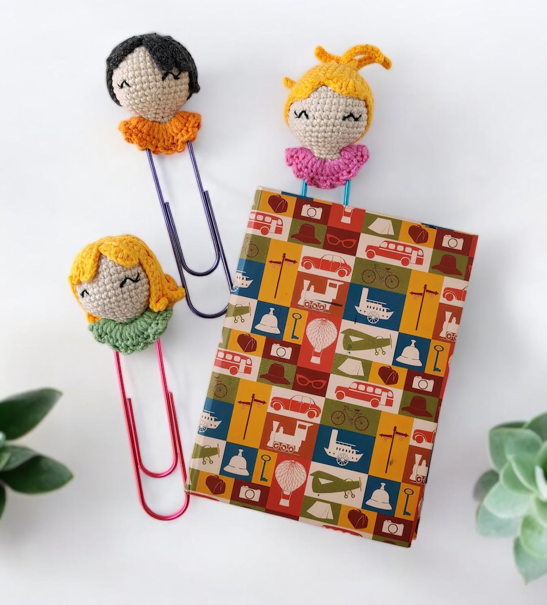 Crochet Pattern: Jumbo Paper Clip Bookmark, Book Accessory, Page Clip ...