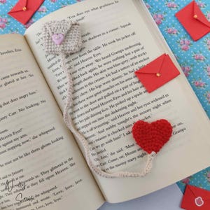 Crochet Pattern: Heart Envelope Bookmark, Book Lover Secret Gift ...