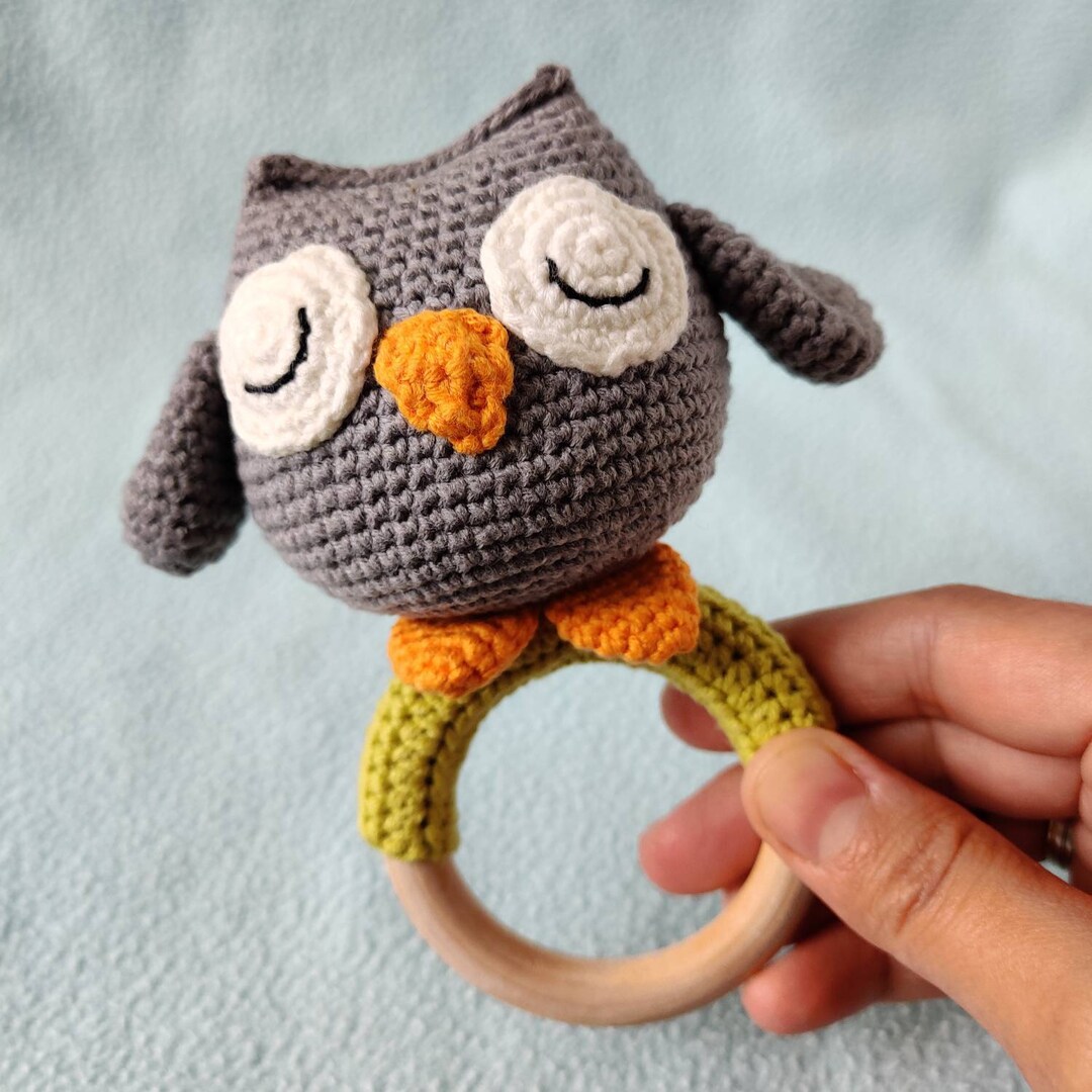 Crochet Pattern: Owl Teether, Baby Teething Toy, Handmade Newborn Baby ...