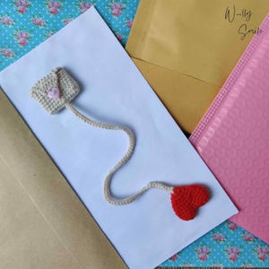 Crochet Pattern: Heart Envelope Bookmark, Book Lover Secret Gift ...