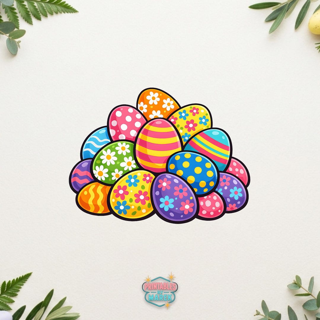 Colorful Easter Eggs Pile PNG, Bright Easter Egg Clipart, Decorative ...