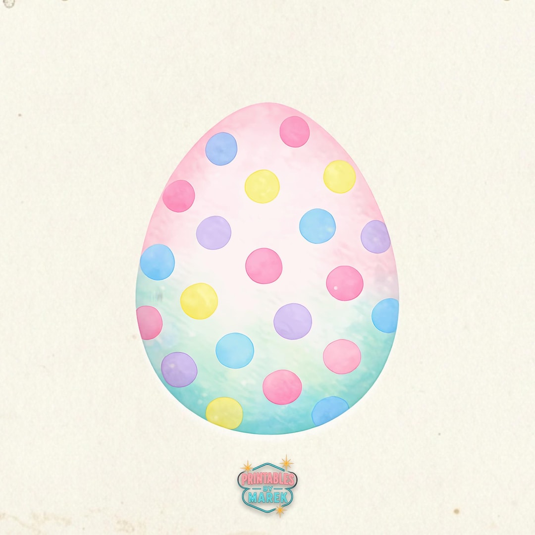 Polka Dot Easter Egg PNG, Pastel Easter Egg Clipart, Watercolor Easter ...