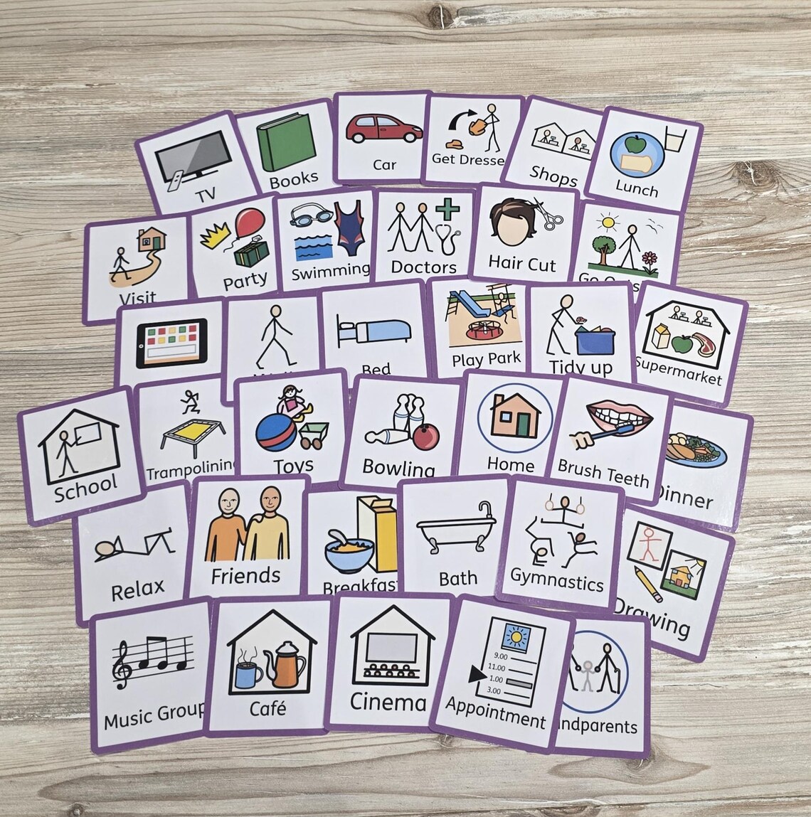 36 Picture Communication Cards I Visual Support Cards I Pecs Style ...