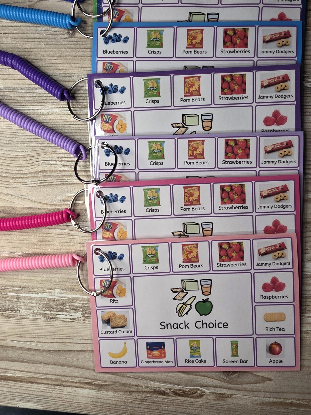 1 X Mini Snack Choice Board With Keyring - 14 Snack & Drink Images ...
