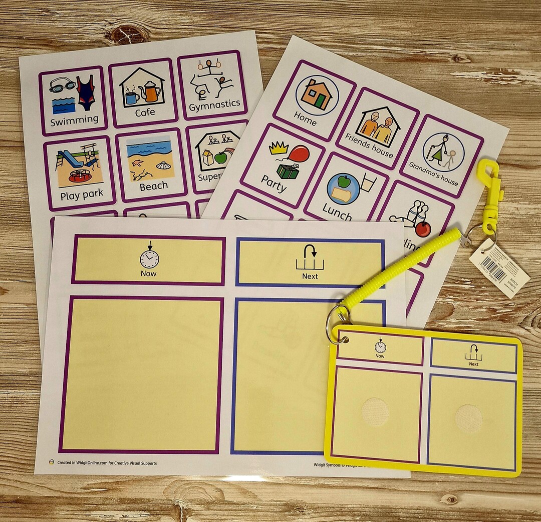 Now and Next Visual Supports Pack - A4 Board, Mini Keyring Board & 24 ...
