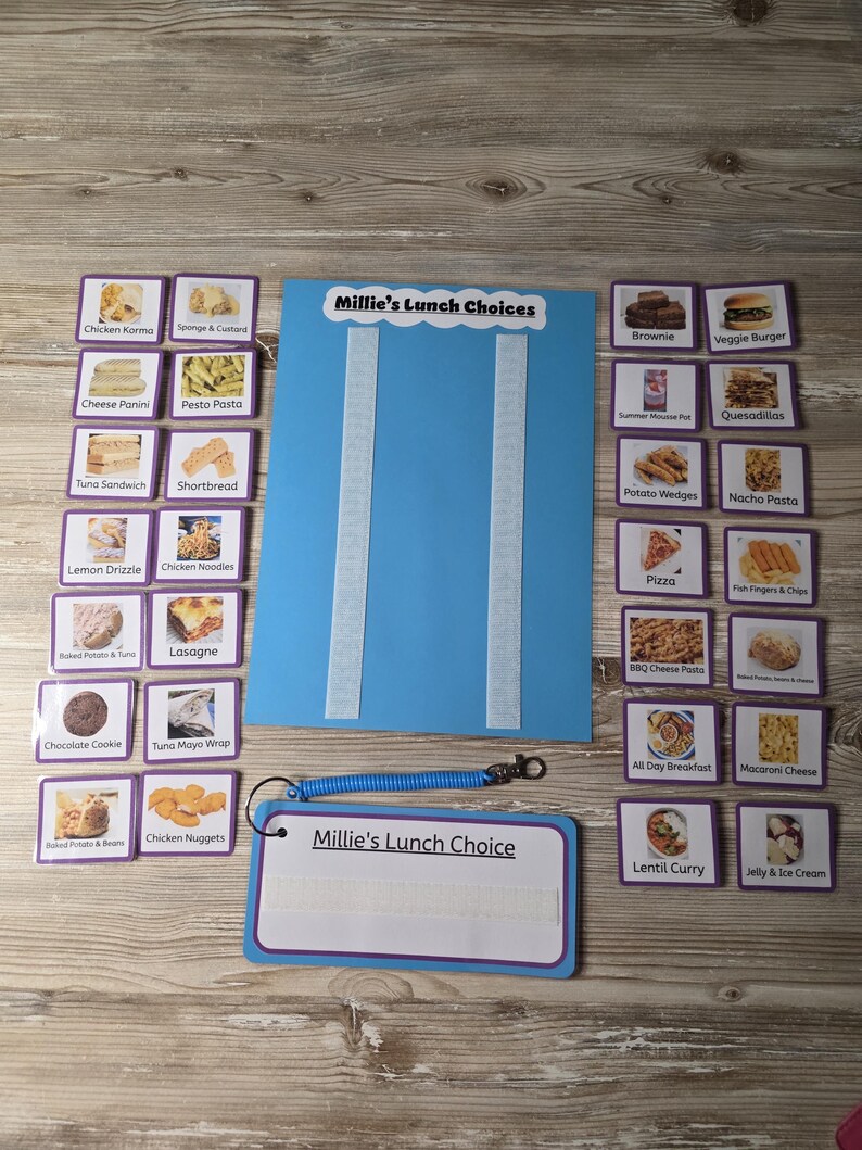 Personalised Lunch Choice Communication Board Set - A4 & Mini Board ...