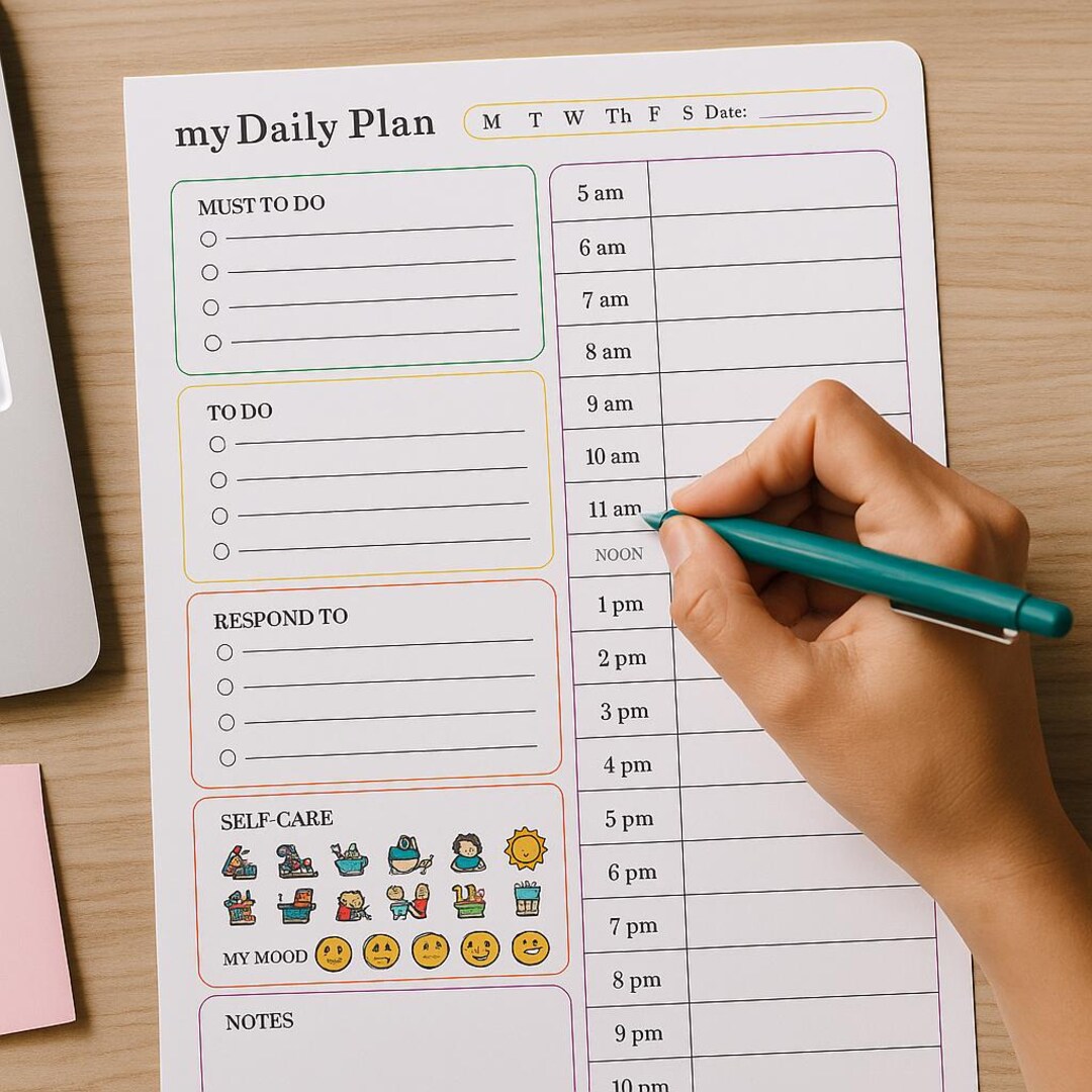 Balanced Day - Daily Planner Printable PDF | A4 & Letter Sizes ...