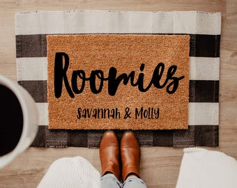 Dorm Welcome Mat | Personalized Roommate Welcome Rug With Names for ...