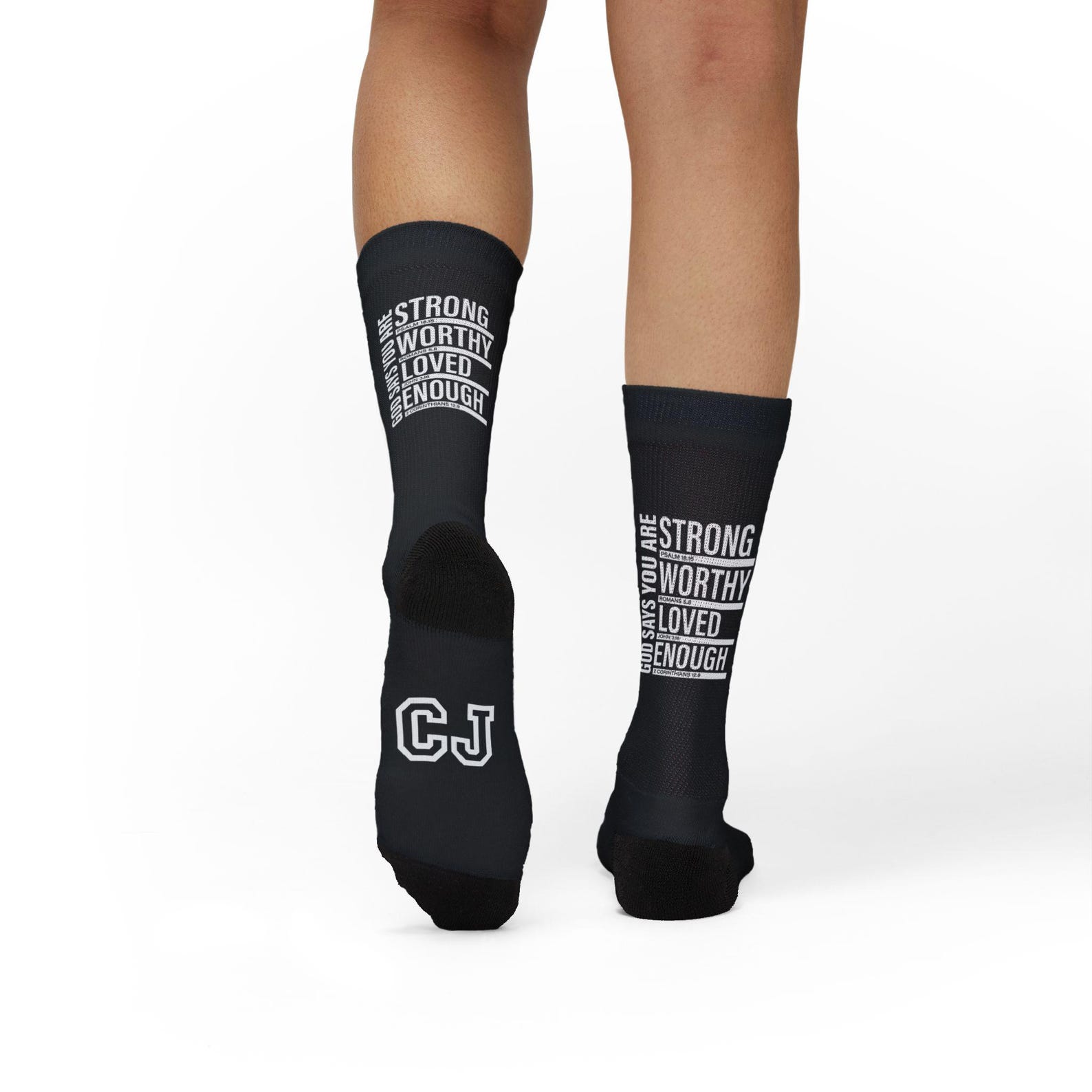 Personalized Christian Name Initials Bible Verse Socks Christian ...