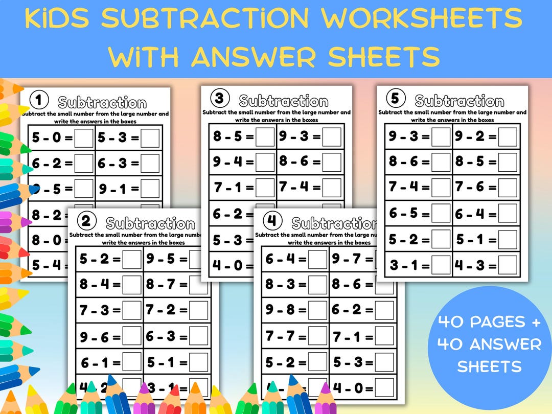 Math Worksheets, Teacher Resources | Printable Subtraction Practice for ...